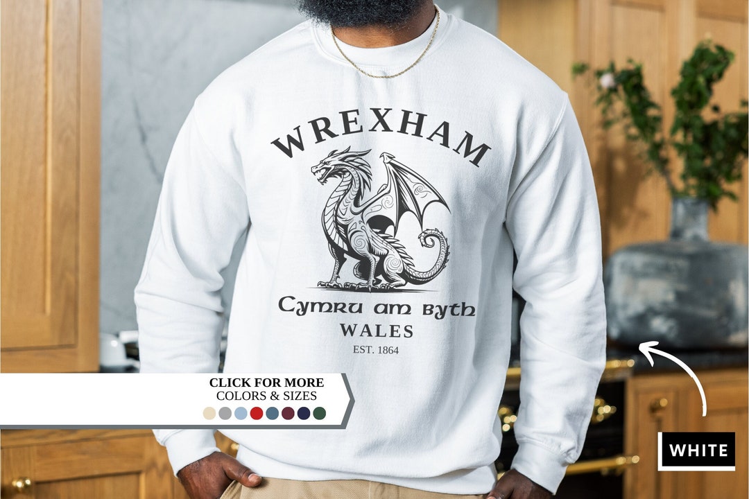 Wrexham Wales Sweatshirt, Welsh Flag, Welsh Dragon, Vintage UK Hoodie ...