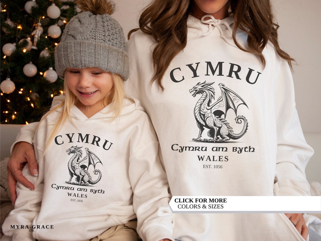 Cymru Hoodie, Welsh Flag, Welsh Dragon, Vintage UK Hoodie, College Shirt, Family Hoodie, United ...