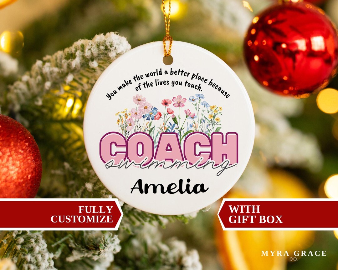 Swim Coach Custom Ornament, Swim Coach Ornament, Custom Swim Coach Gift ...