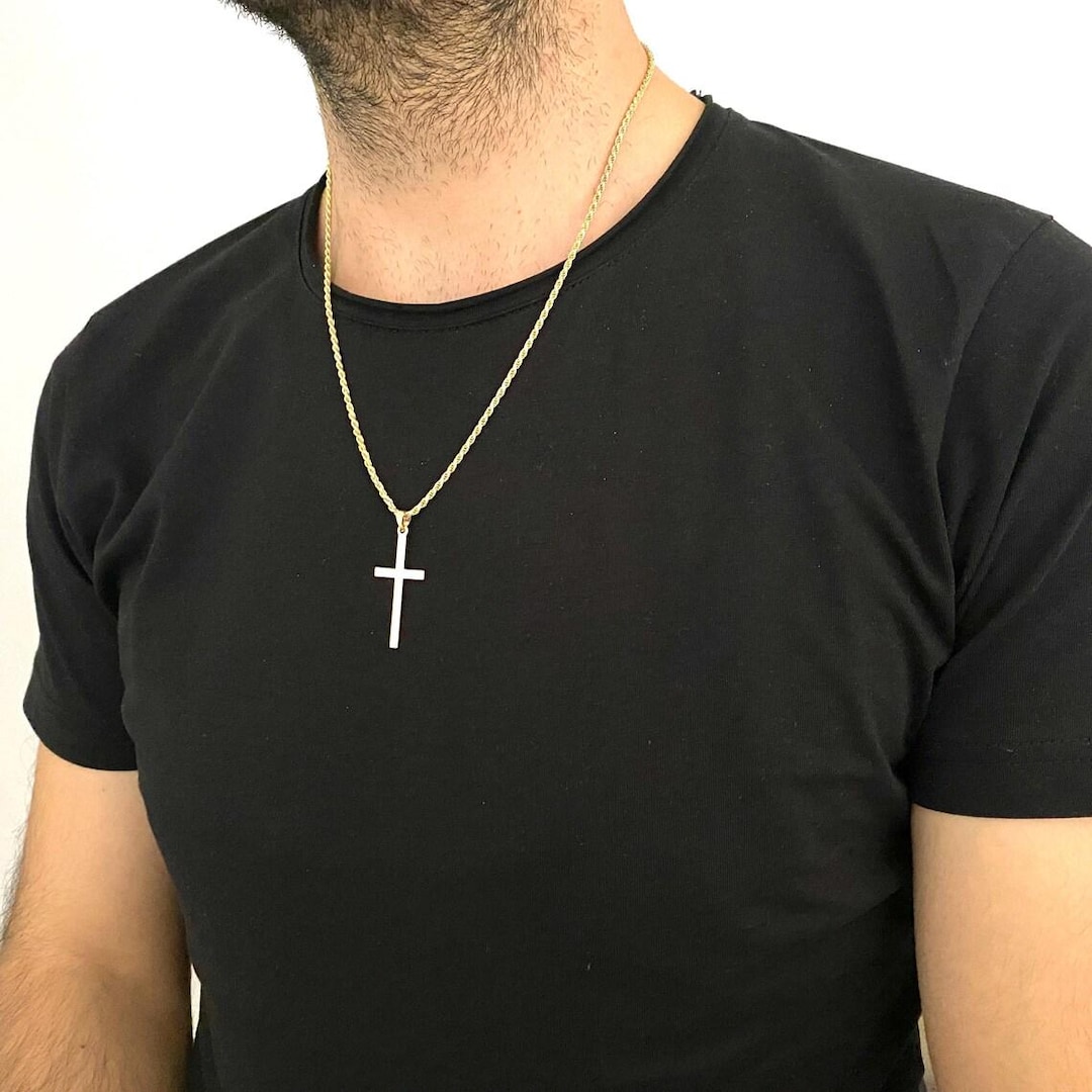 Mens Gold Cross Necklace - Elegant Religious Jewelry for Men - Perfect ...