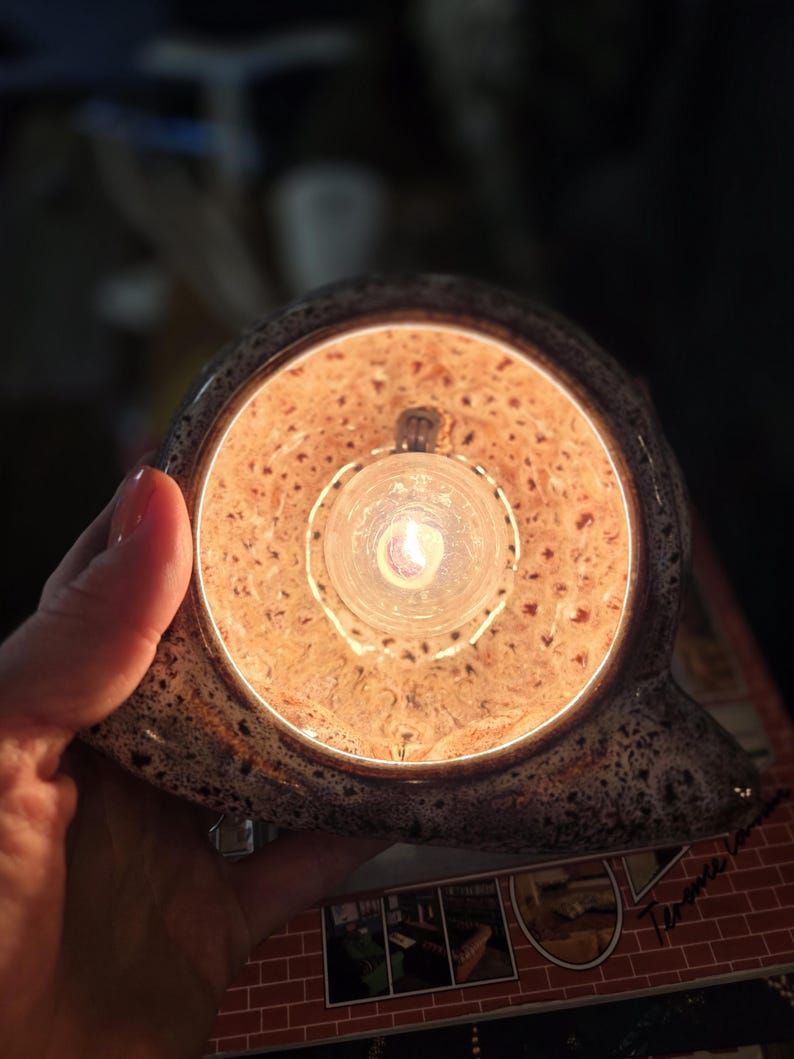 Vintage MCM Owl Lamp, Glazed Ceramic in Brown & Cream, Mid-century ...