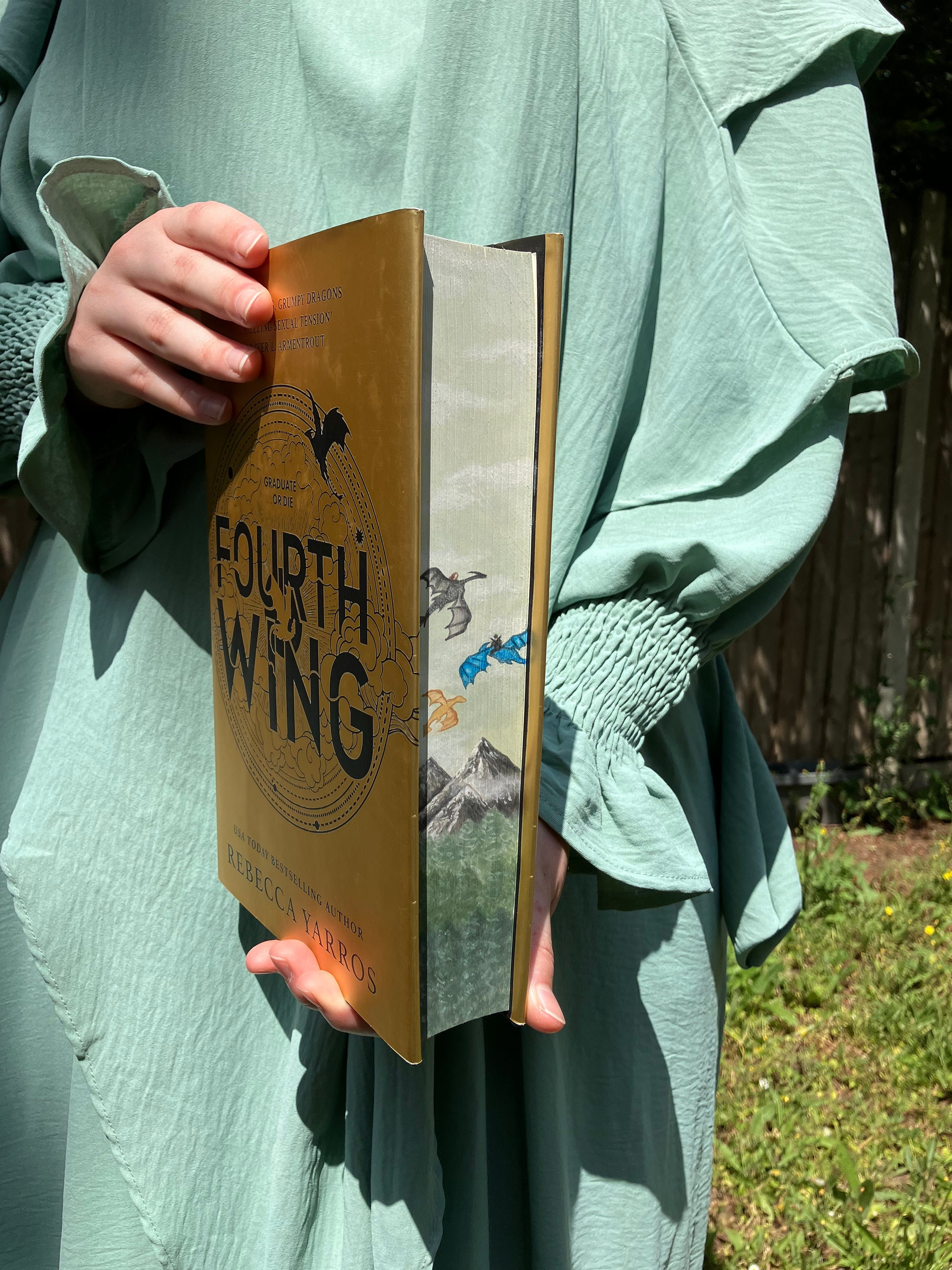 Fourth Wing Book and Sea Bookmark Set Fore-edge Painting - Etsy