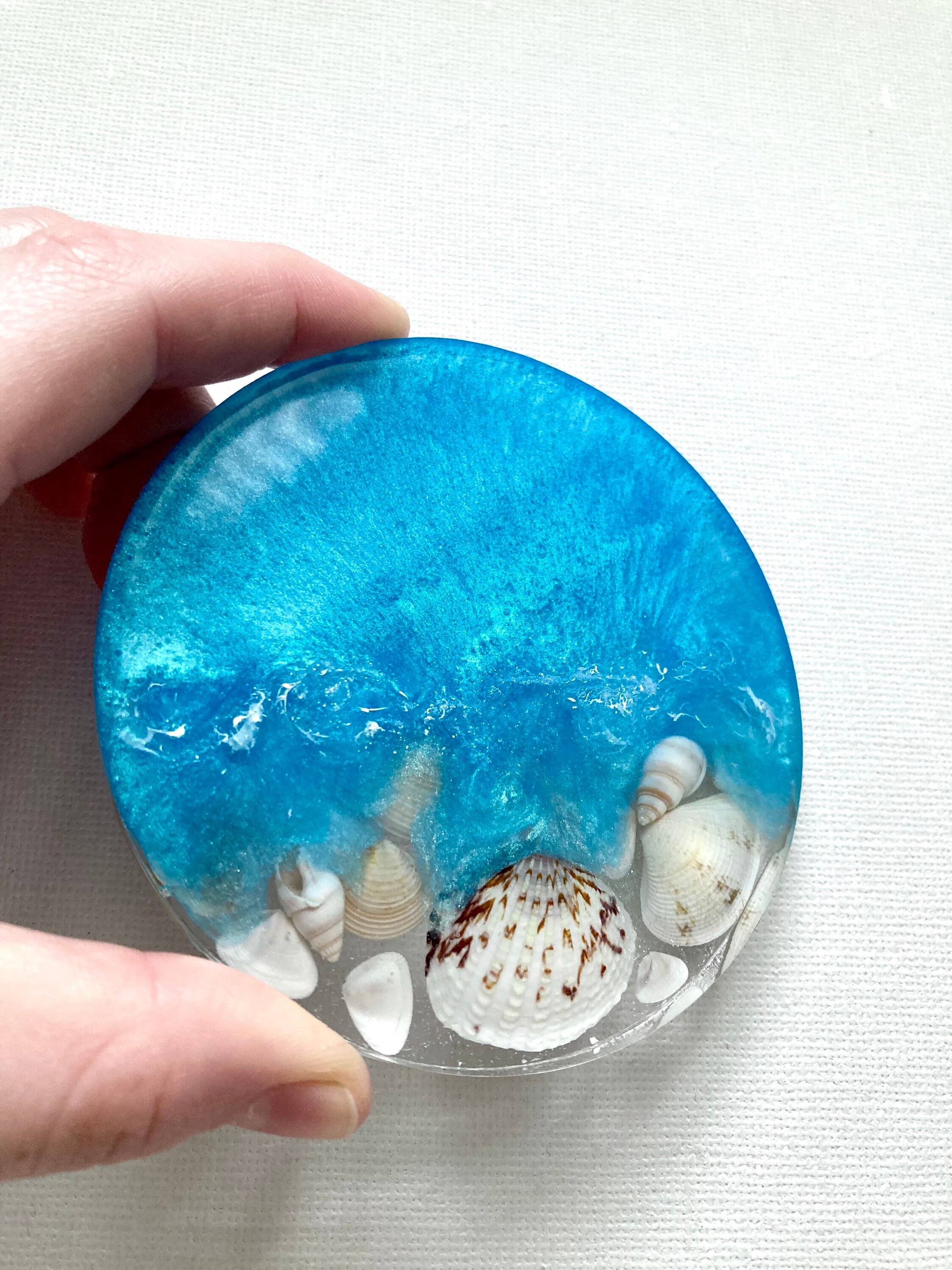 DELUXE Beach Inspired Resin Coaster Sea Ocean Waves Sand Interior ...