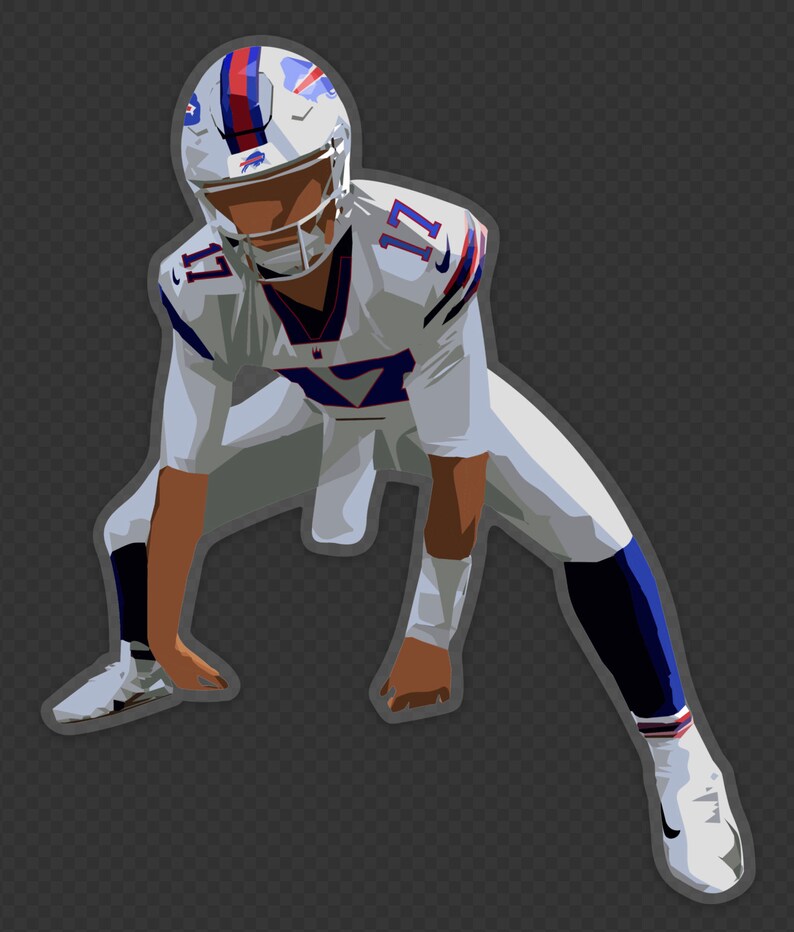Josh Allen Vinyl Sticker Buffalo Bills Weatherproof - Etsy