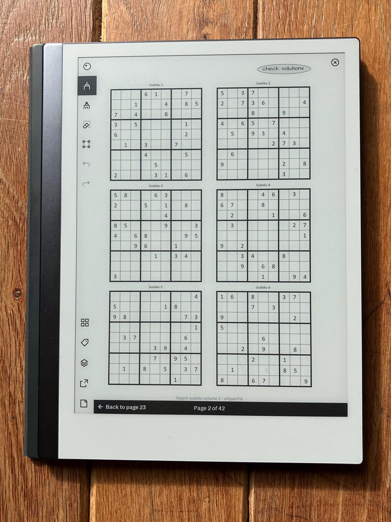 120 Sudoku With Hyperlinked Solutions, PDF for Remarkable, Supernote ...