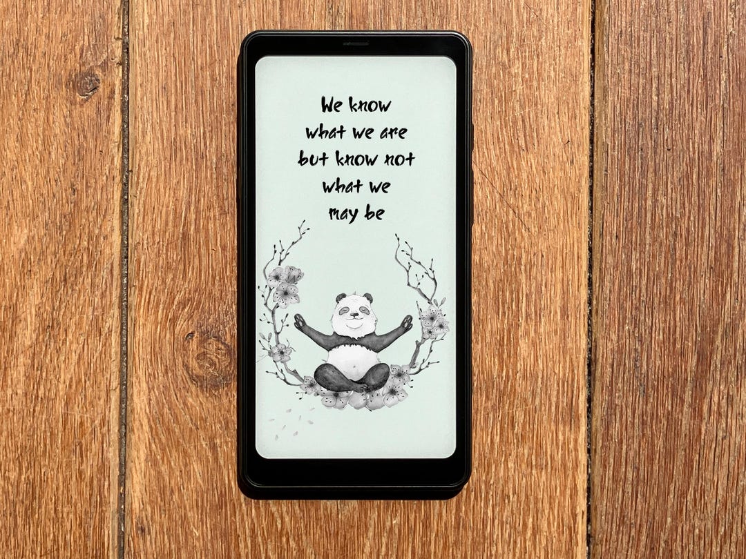Screensaver for Boox Palma Wallpaper, Zen Panda, Shakespeare Quote ...