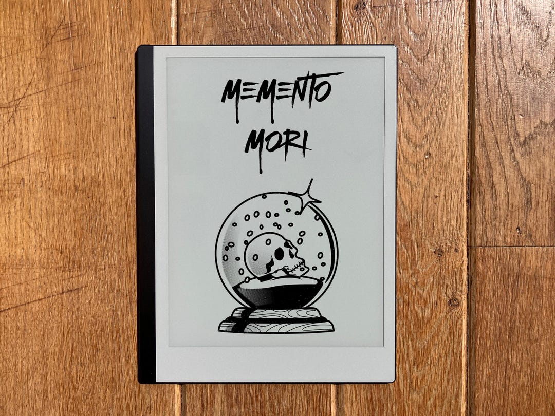 Sleep Screen for Remarkable: Memento Mori, Skull in Snowglobe, Stoic ...