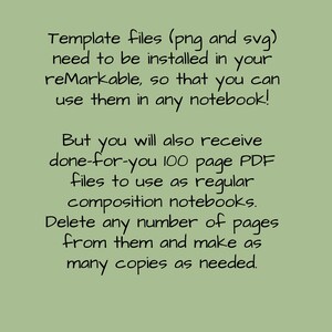 Half Graph Half Wide Ruled Template Bundle for Remarkable, 7 Sizes ...