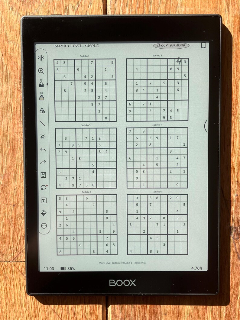 120 Sudoku With Hyperlinked Solutions, PDF for Remarkable, Supernote ...