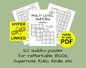 120 Sudoku With Hyperlinked Solutions, PDF for Remarkable, Supernote ...
