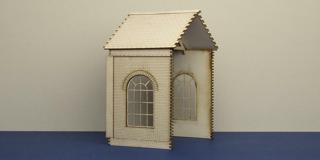 B 70-01 O Gauge Small Single Track Engine Shed With Round Windows ...