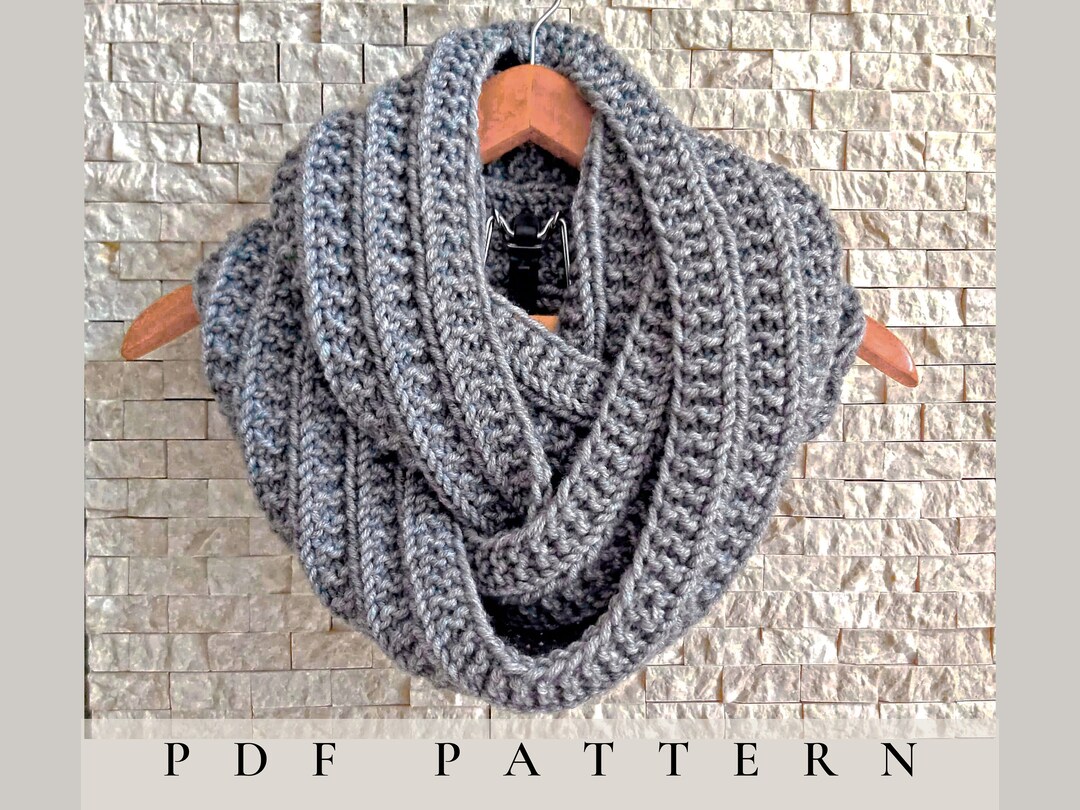 Digital Pattern // Ribbed Infinity Scarf Pattern // Knitting Pattern ...
