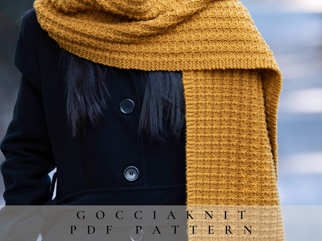 Digital Pattern // Textured Scarf Pattern // Knitting Pattern // Scarf ...