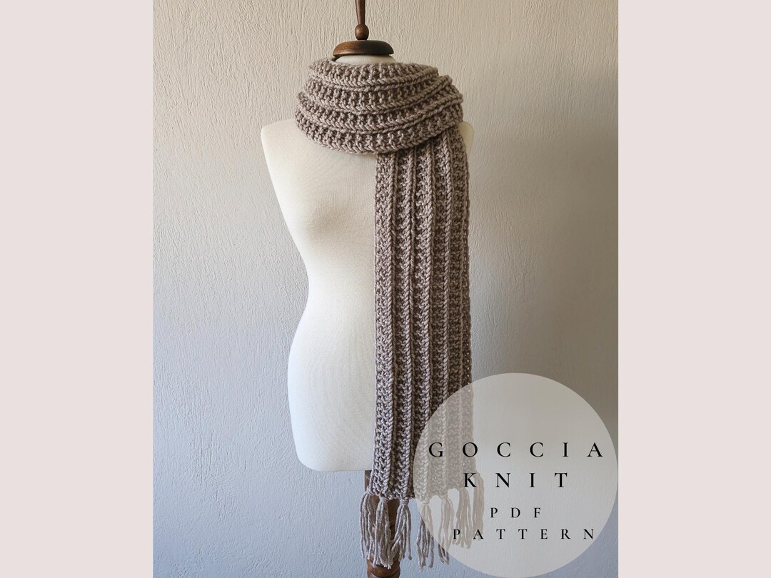 Digital Pattern // Easy Ribbed Scarf Pattern // Beginner Knitting ...