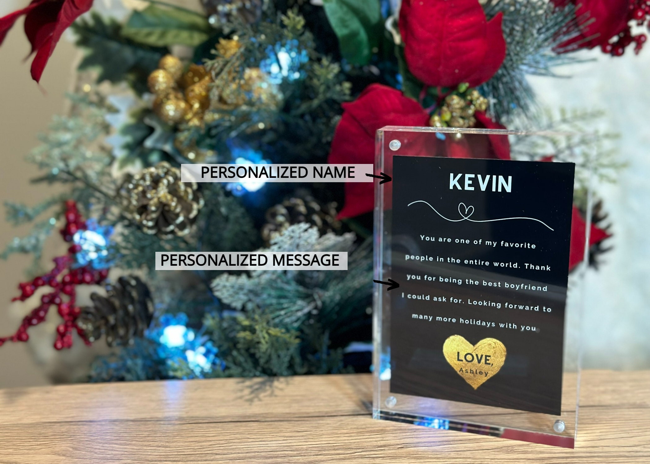 Acrylic FRAME With Personalized PHOTO and Message Gift/keepsake for ...