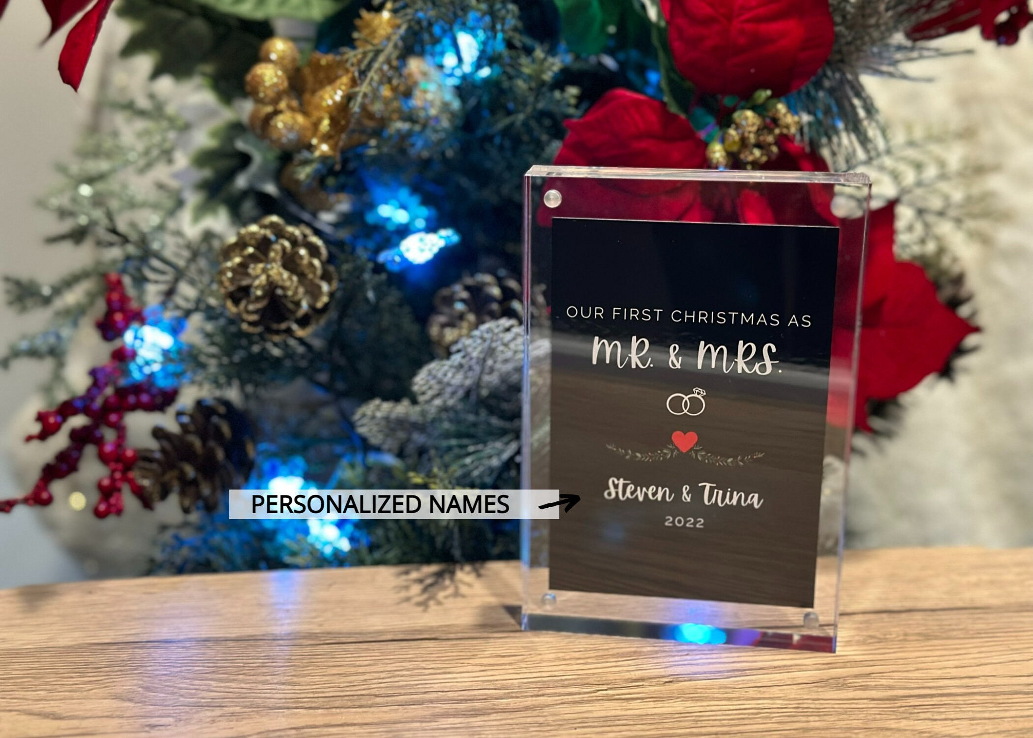 Acrylic FRAME With Personalized PHOTO and Message Christmas - Etsy