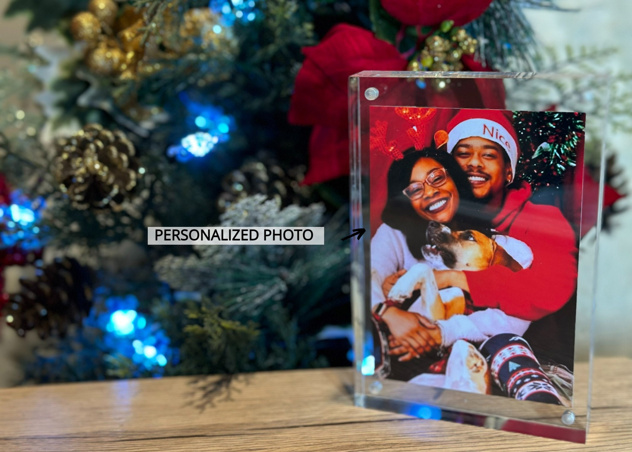 Acrylic FRAME With Personalized PHOTO and Message Christmas Gift ...
