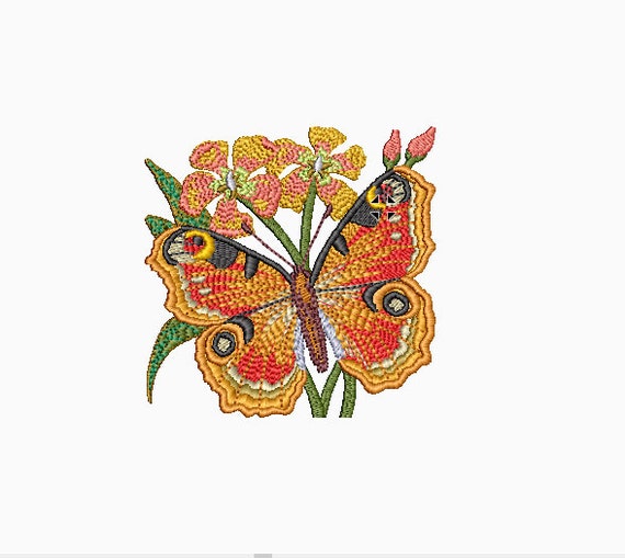 Butterfly Machine Embroidery Design 4 Different Sizes Instant - Etsy
