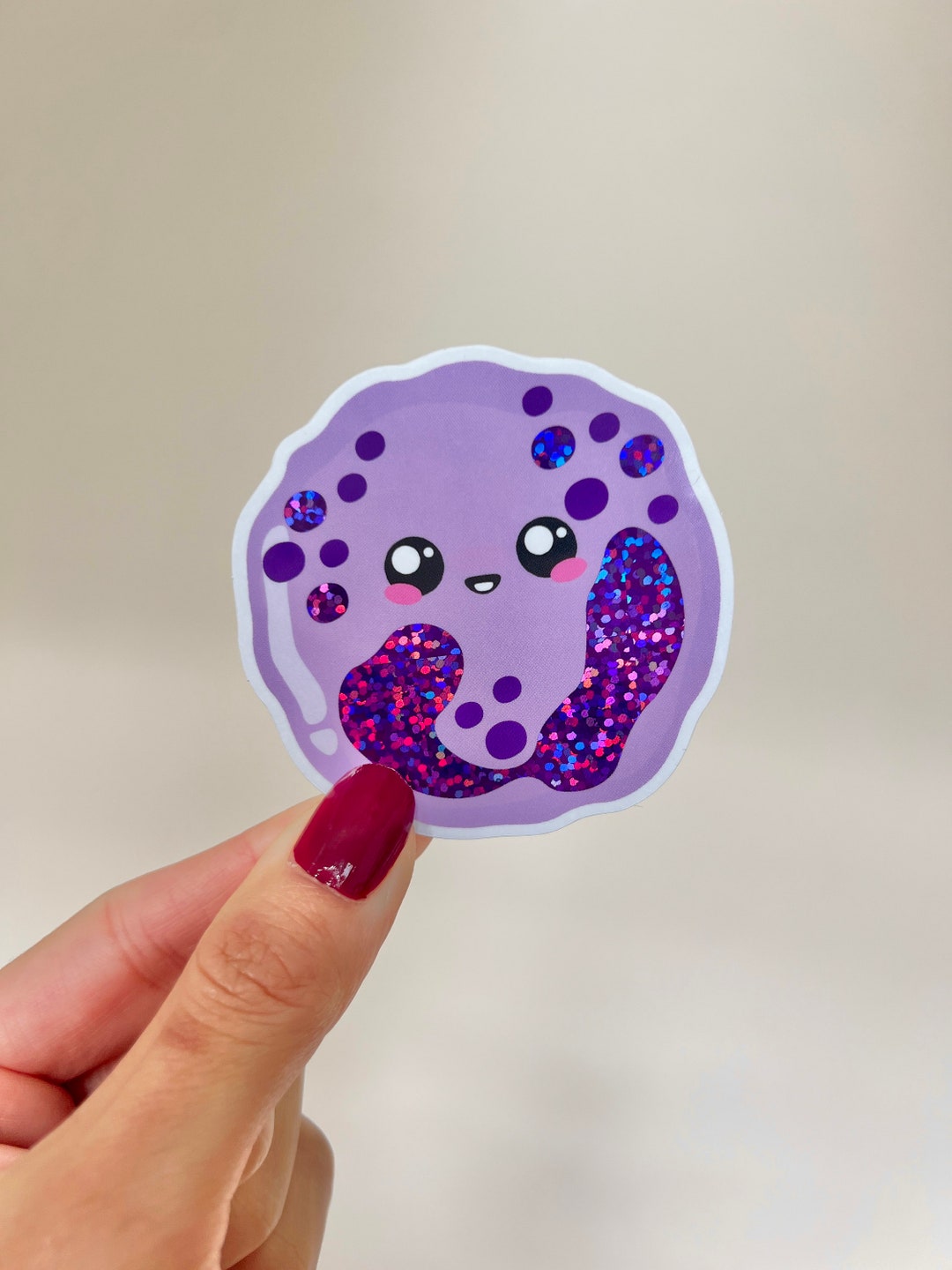 Cute Basophil Glitter Sticker | White Blood Cell Sticker | Granulocyte ...