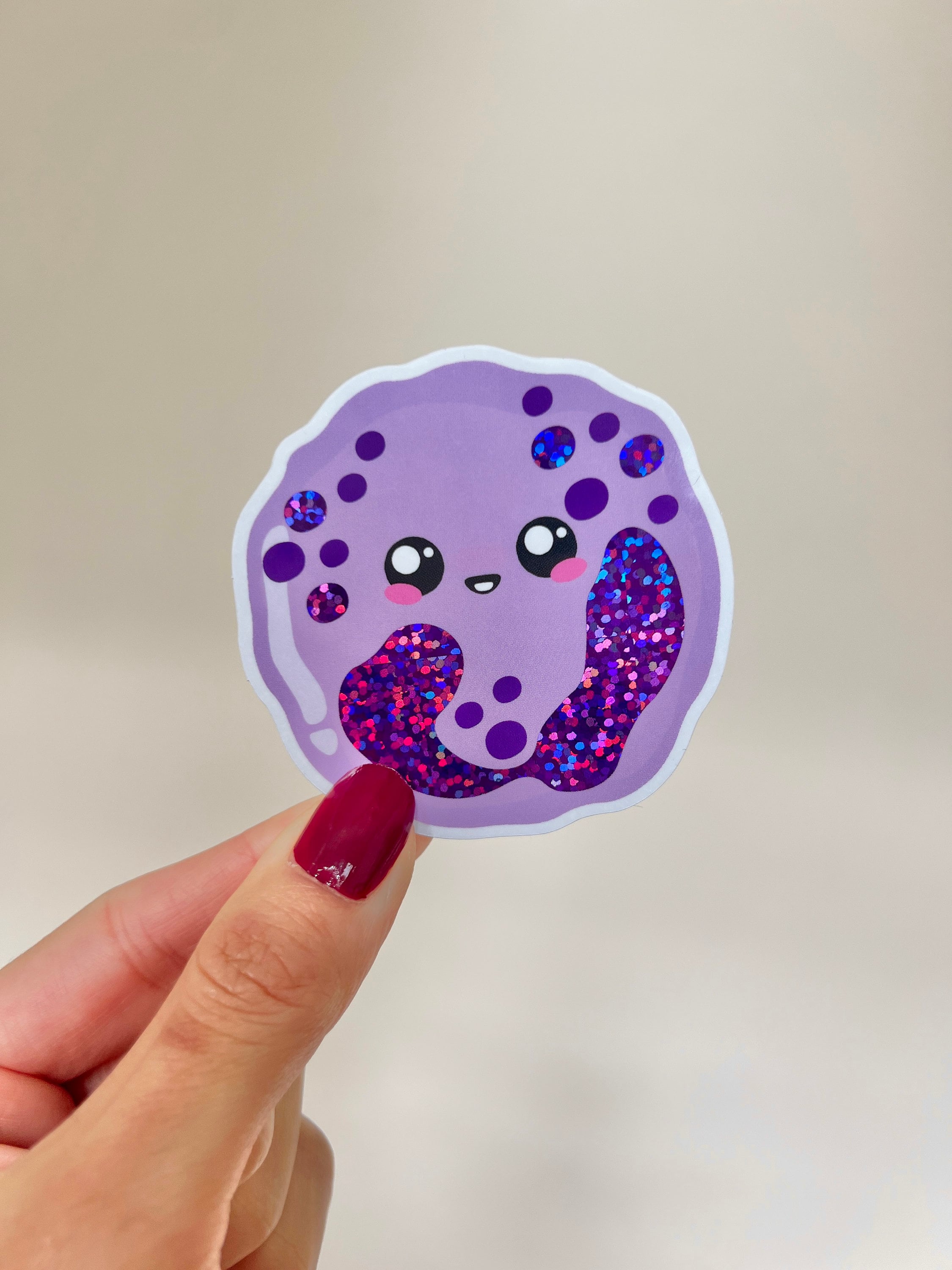 Cute Basophil Glitter Sticker | White Blood Cell Sticker | Granulocyte ...