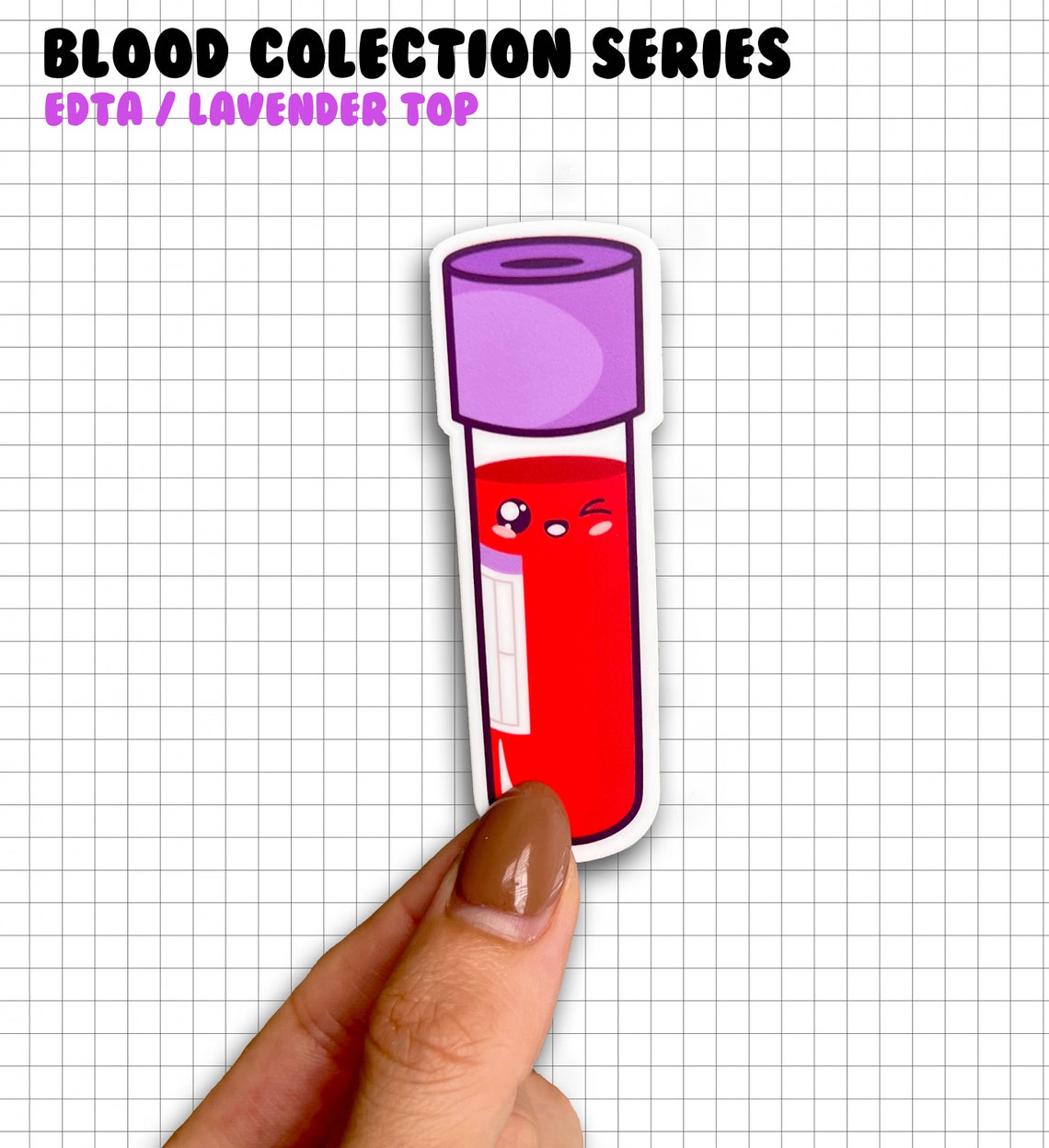 EDTA Lavender Blood Tube Sticker Phlebotomy Sticker - Etsy