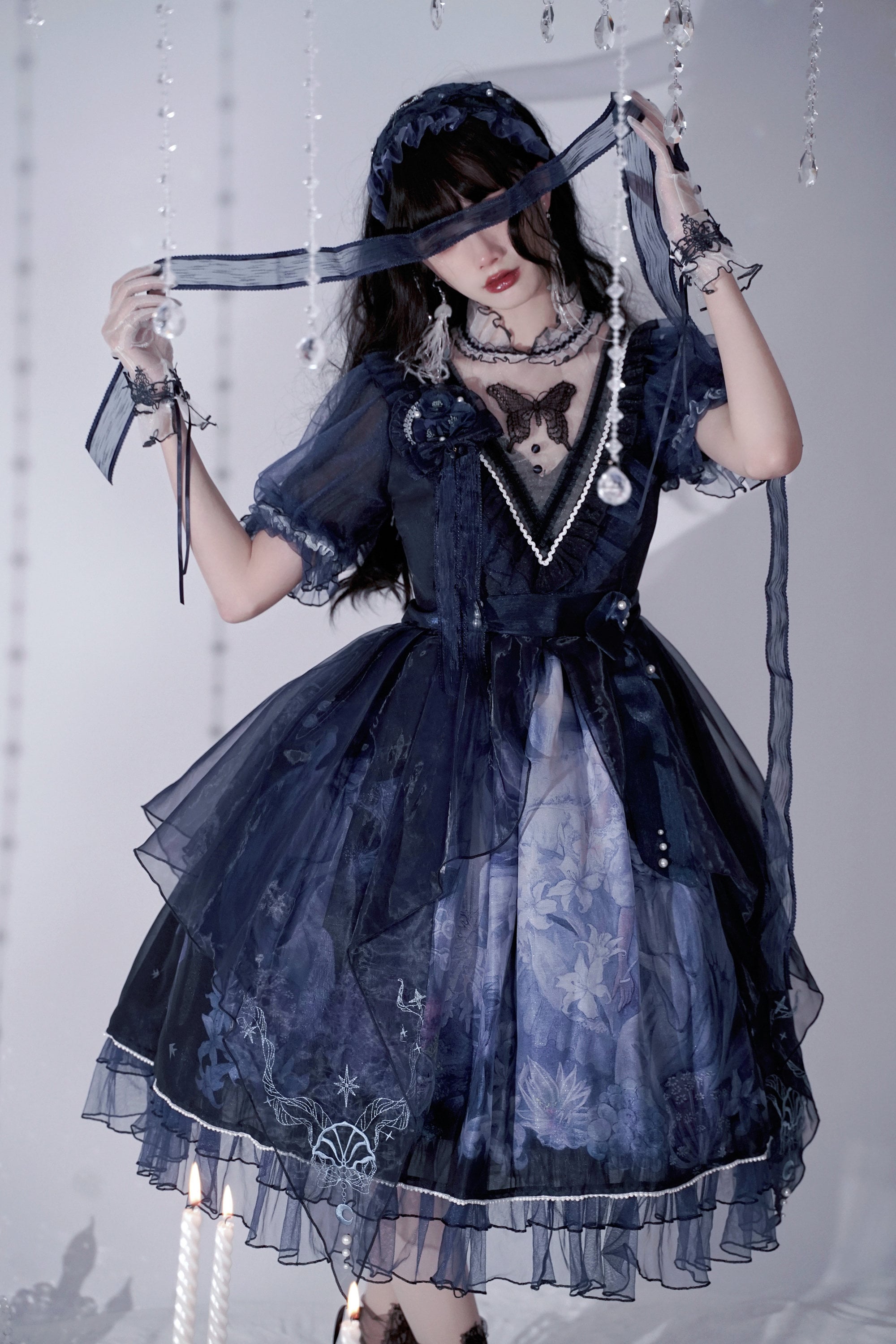Gothic Dark Blue Butterfly Lolita Dress Vintage Lolita Dress - Etsy