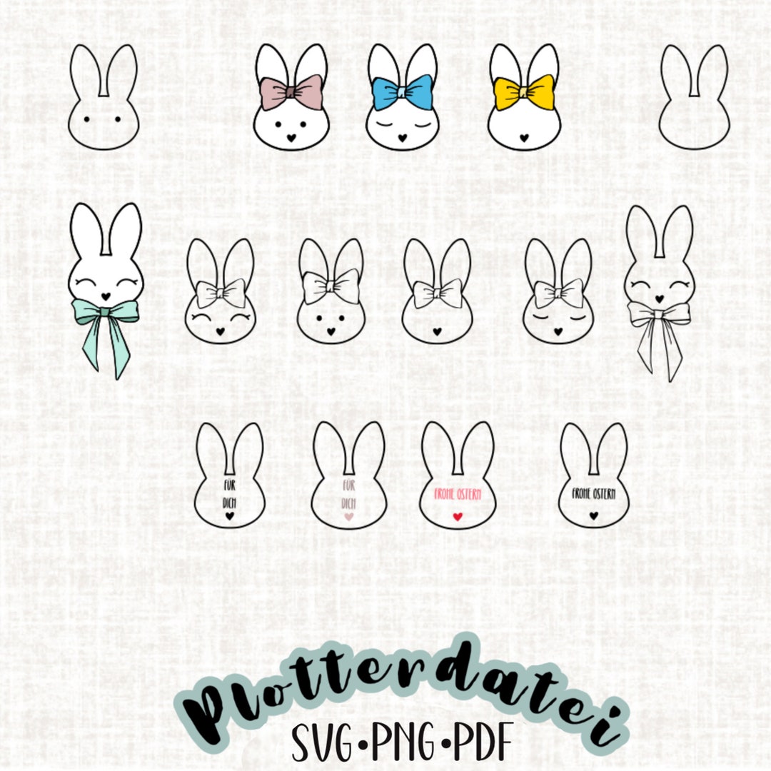Plotter File Easter Bunny, Bunny Girl, Bunny With Bow - Etsy
