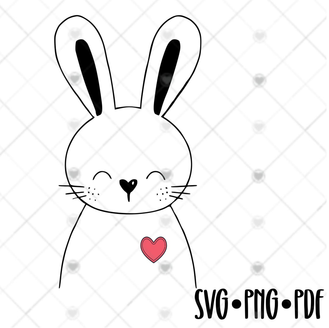 Plotter File Rabbit Easter, Easter Bunny With Heart - Etsy