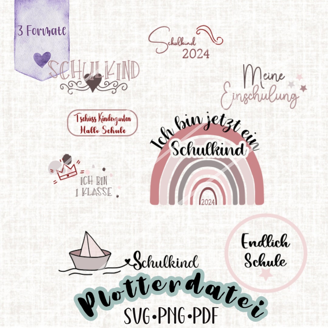 Plotterdatei Schulkind 2024 bundle - Etsy.de