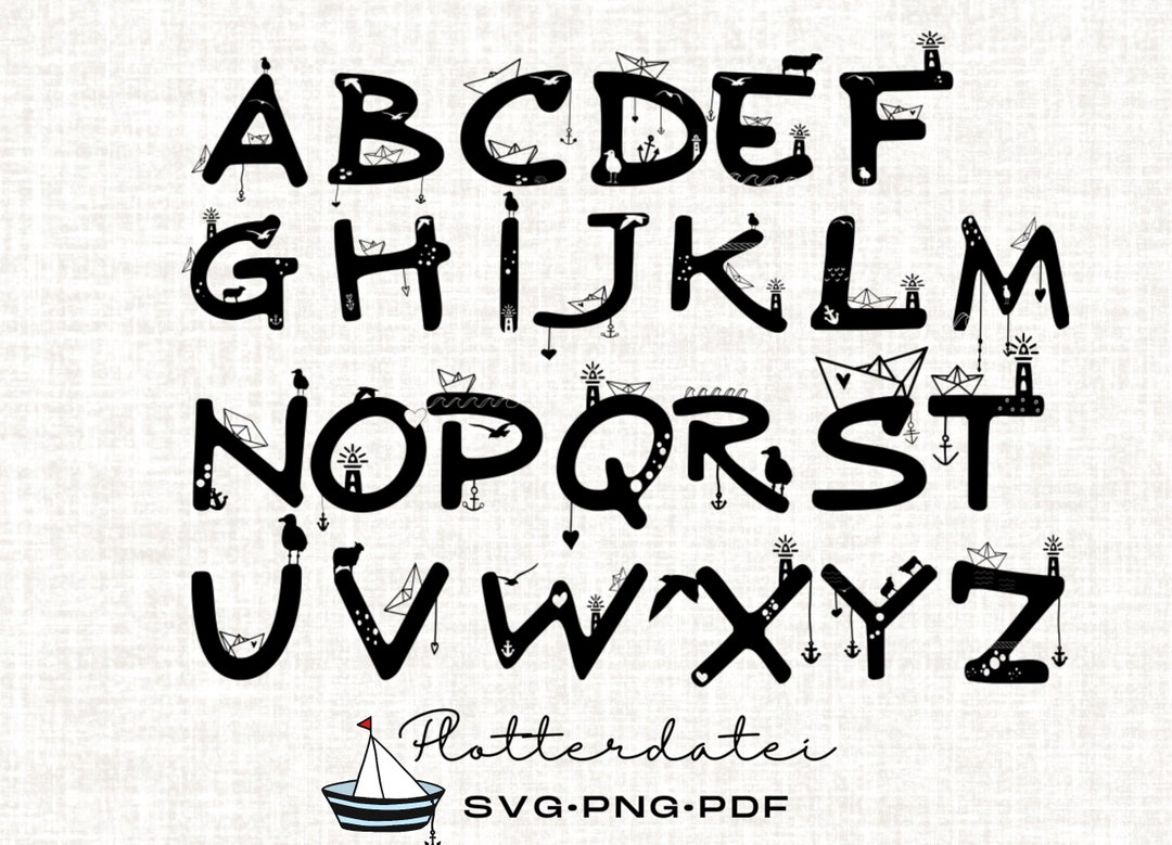 MARITIMES ABC, Alphabet as a Plotter File in SVG Format, Vector - Etsy