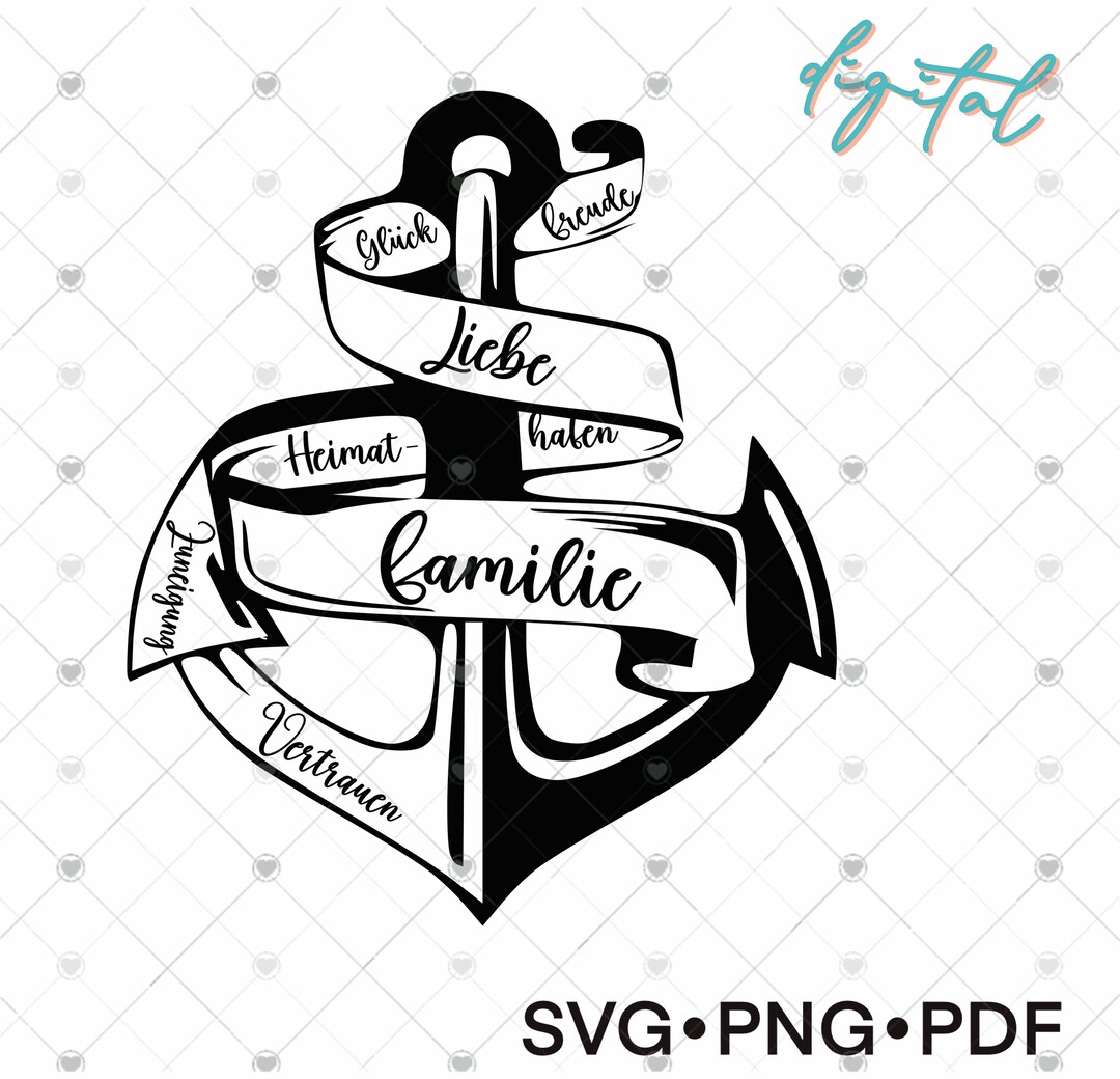 Plotter File Anchor Family, SVG, PNG, PDF, Clipart, Family Anchor, Anchor Saying - Etsy