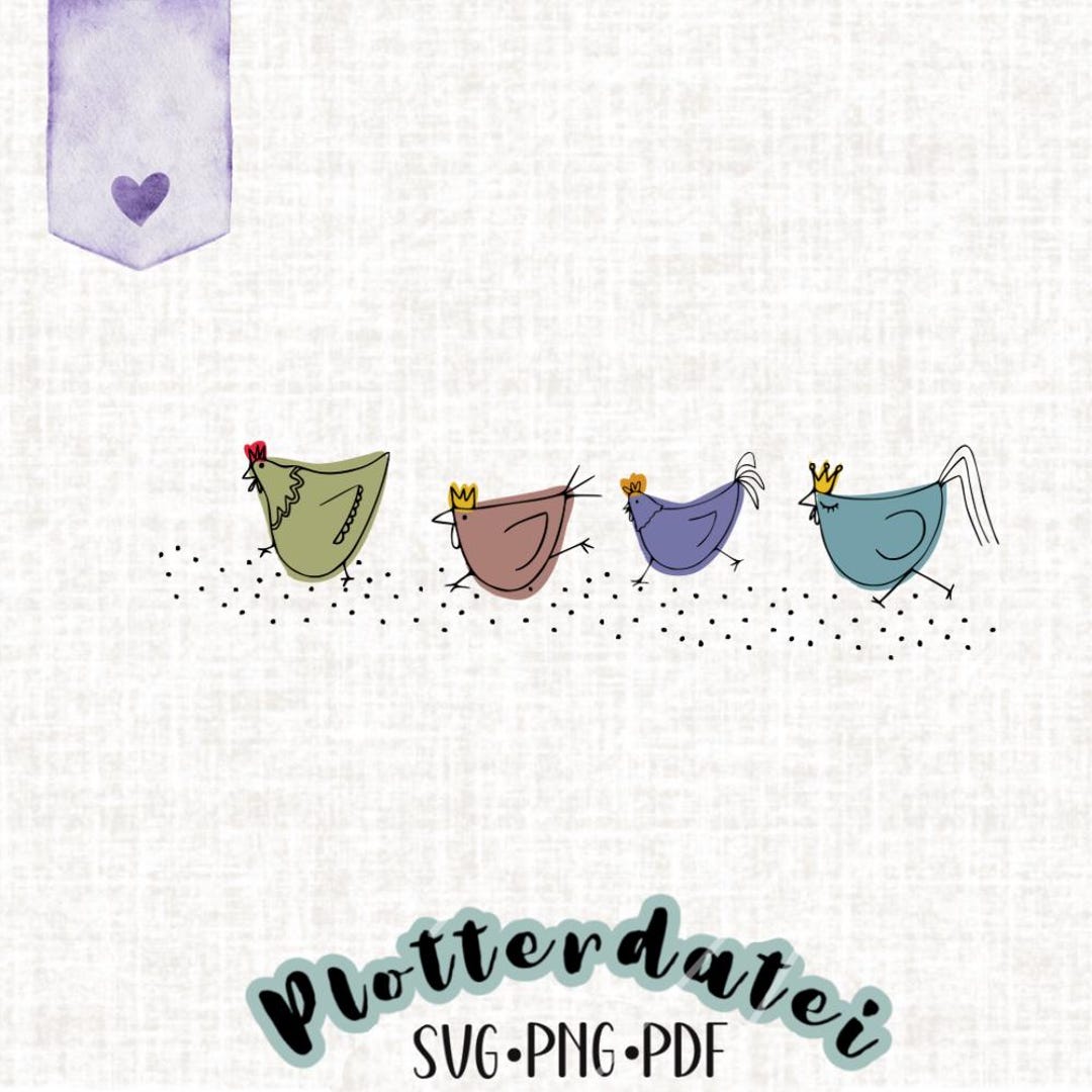 Plotterdatei mehrfarbig verrückte Hühner Hühnerschar Ostern - Etsy.de