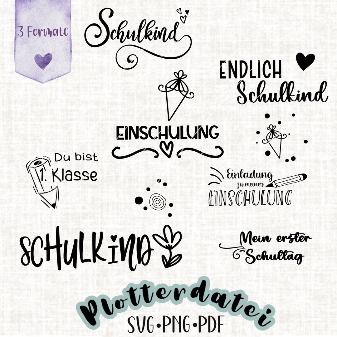 Plotter File School Child Bundle School Enrollment Set - Etsy