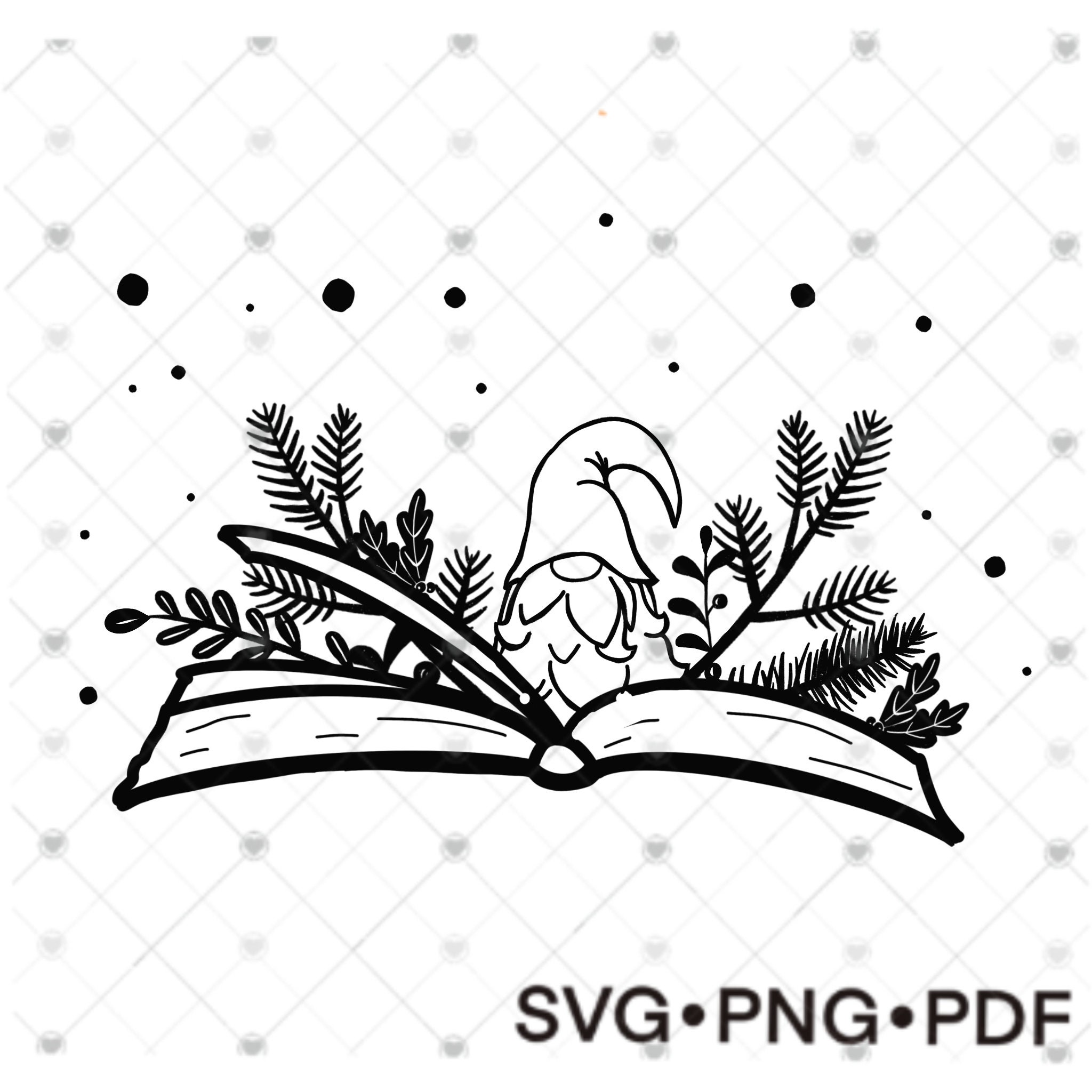 Plotter File Christmas Book With Gnome Gnome - Etsy