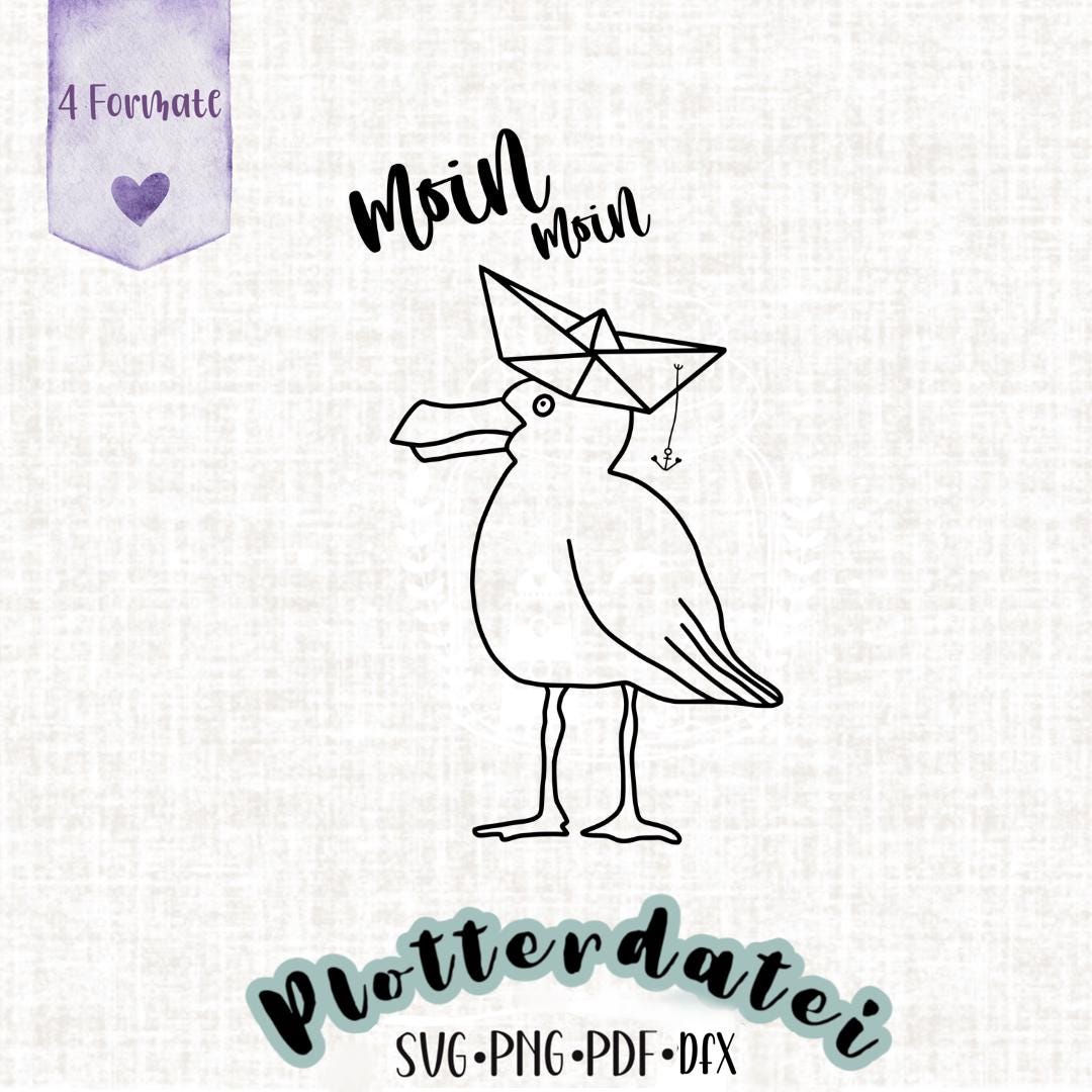Maritime Plotter File Seagull Moin Moin Paper Boat, SVG, Vector Graphic, Cutting File Cricut - Etsy