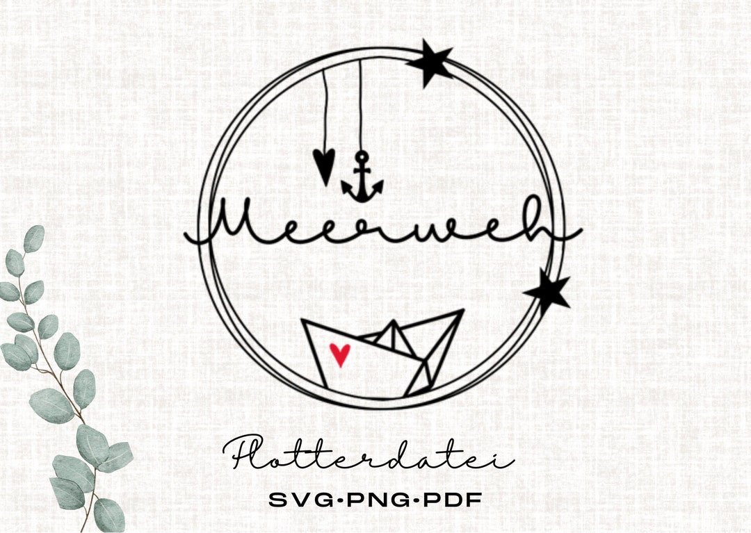 Maritime Plotterdatei Maritimer Schriftzug Meerweh Im Kreis - Etsy