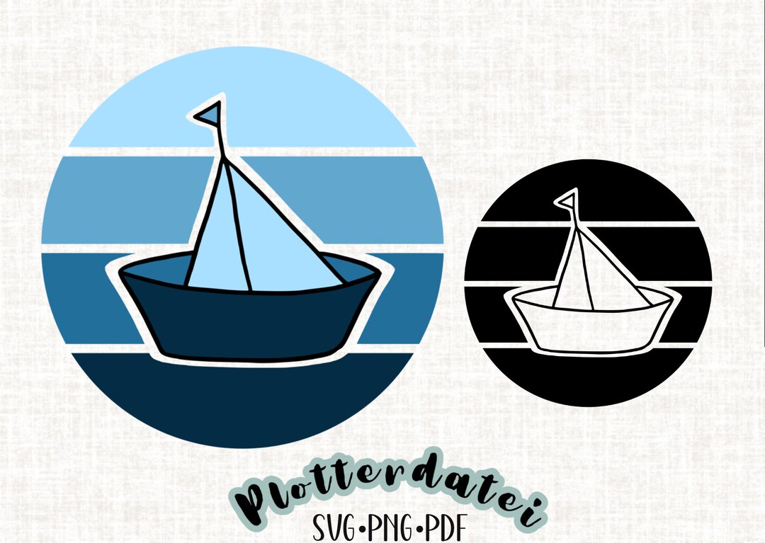 Maritime Plotter File Paper Boats Circle, Colored and Black/white - Etsy