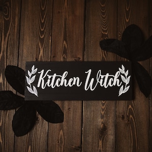 Kitchen Witch Sign | Kitchen Witch Decor | Halloween | Goth Decor ...