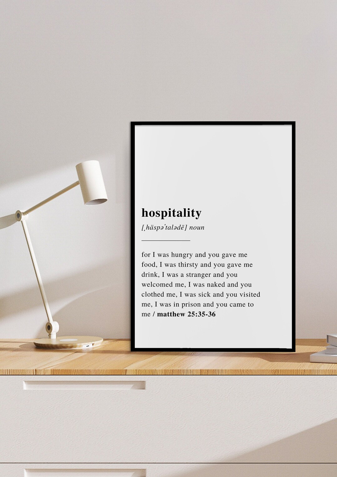 Hospitality Sign Word Definition Printable Bible Verse - Etsy