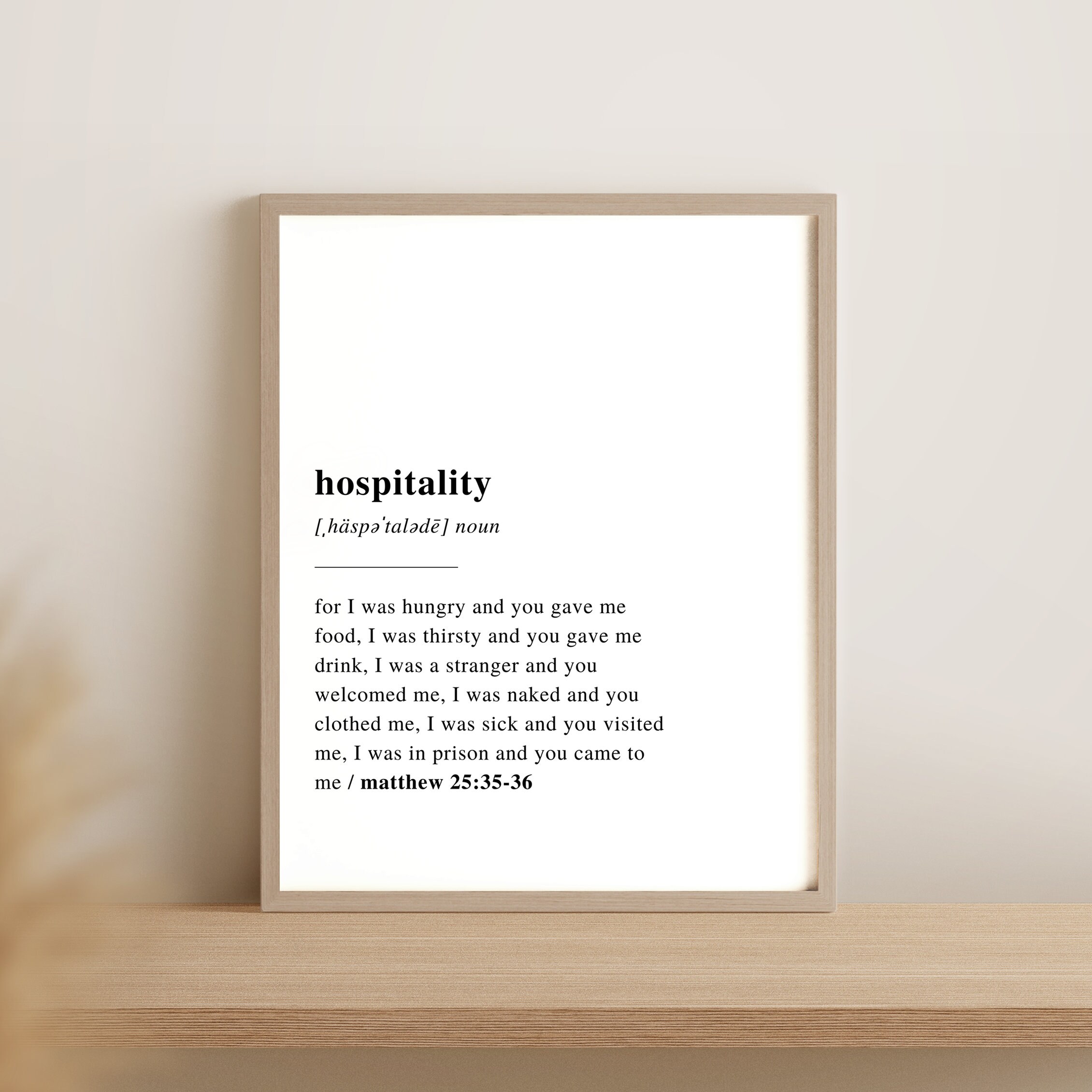 Hospitality Sign Word Definition Printable Bible Verse - Etsy