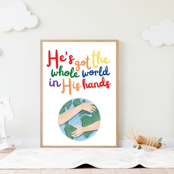 Hes Got the Whole World in His Hands Poster - Etsy