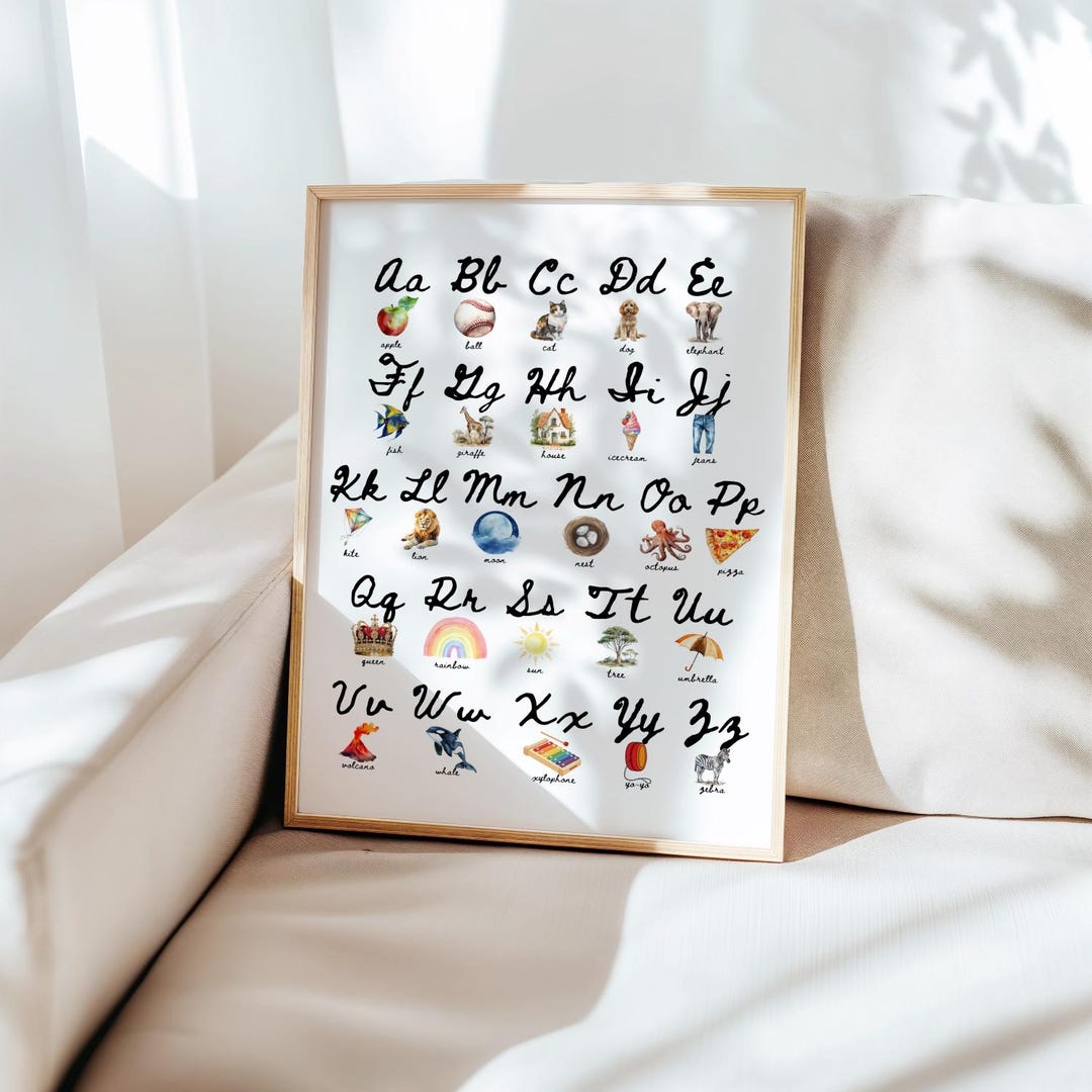 Watercolor Alphabet Poster: Baby Nursery Abcs (digital Download) - Etsy