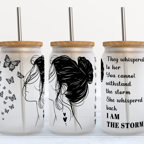 I Am Floral Libbey Glass Can Sublimation Ready To Press Etsy