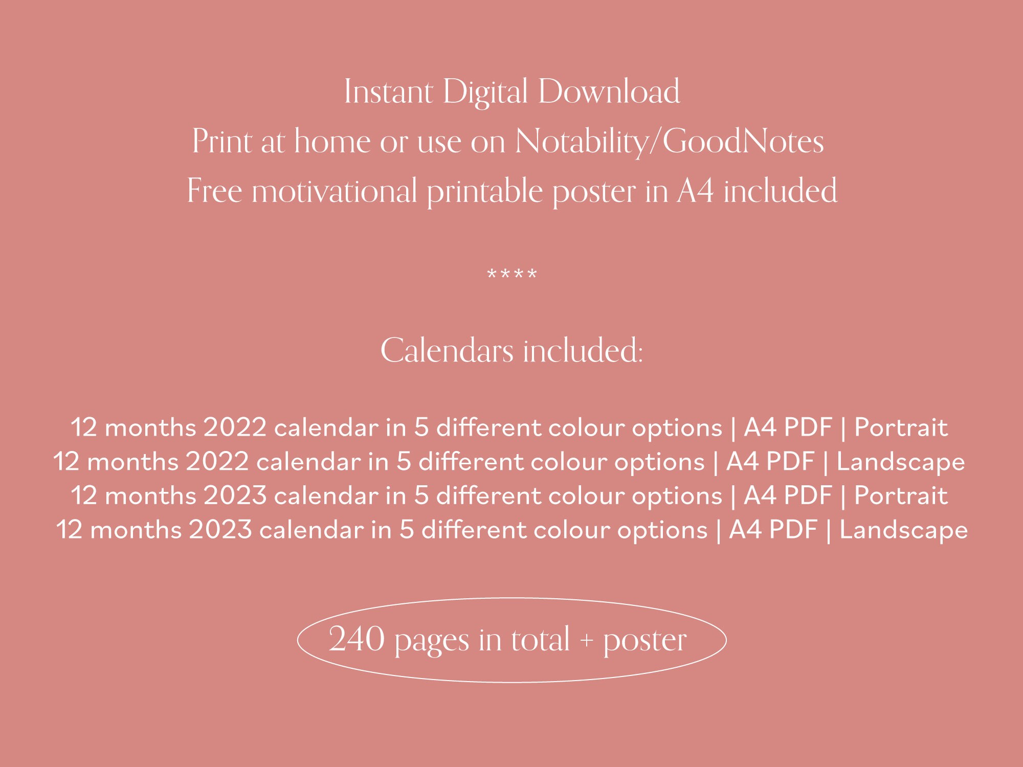 Printable 2022 2023 Monthly Calendar Planner Free - Etsy UK