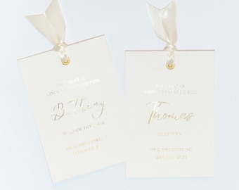 Foiled Personalised Wedding Seat Reservation Tag - Etsy