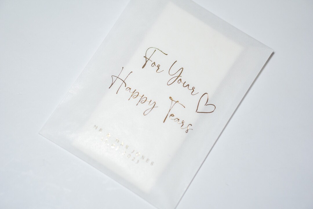 For Your Happy Tears Tissue Packets Personalised Tissue Bags Wedding ...