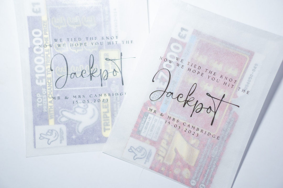 Personalised Wedding Scratch Card Favours | Jackpot Lotto Bags - Etsy