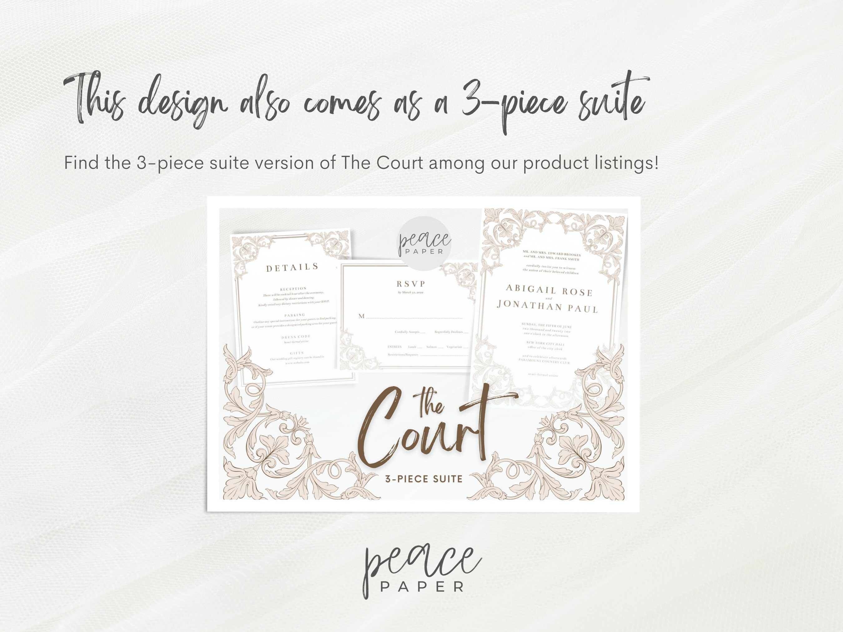 City Hall Court Wedding Invitation, Printable Invite, Editable Template ...
