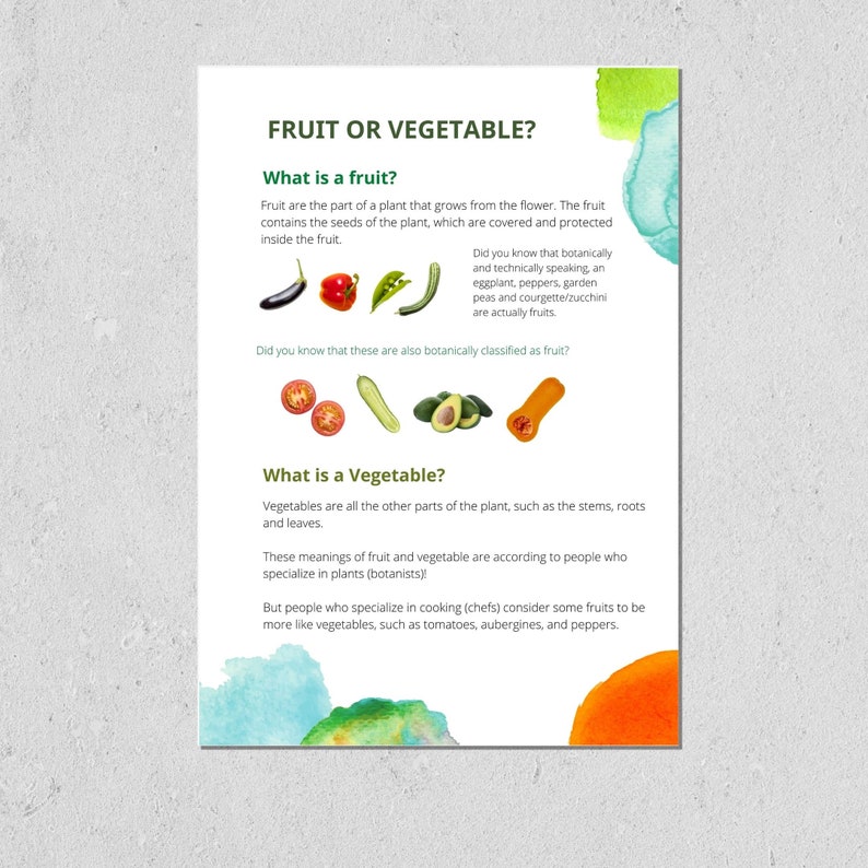Fruit & Vegetable Education Printable · Homeschool Resources ...