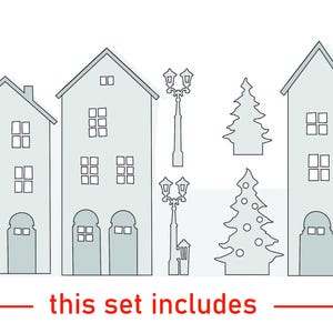 Big Set of Wooden Houses, Christmas Decorations, Room Decoration ...